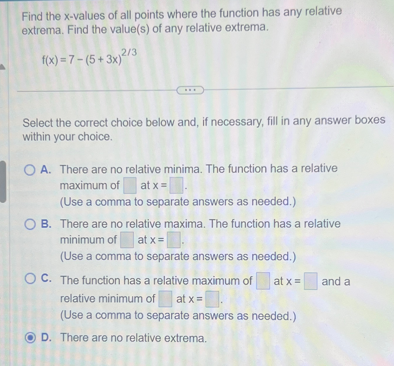 Solved Find the x-values of all points where the function | Chegg.com