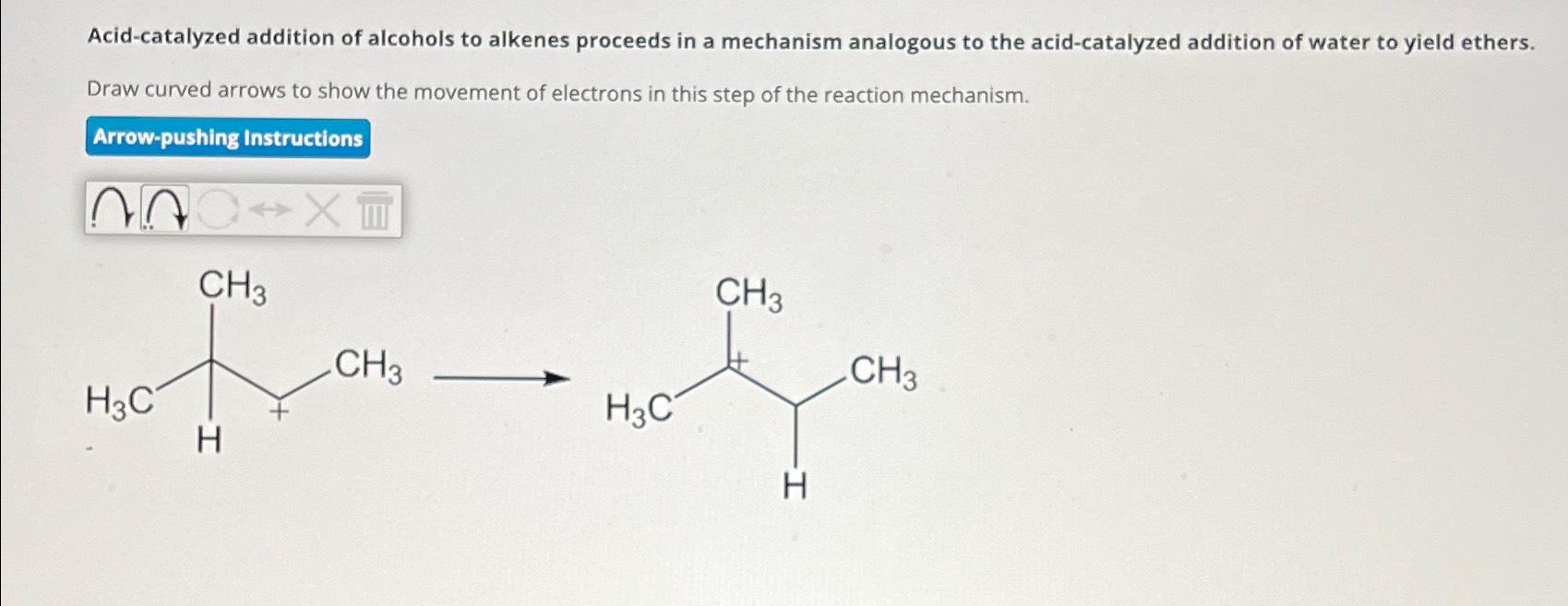 Solved Acid-catalyzed addition of alcohols to alkenes | Chegg.com