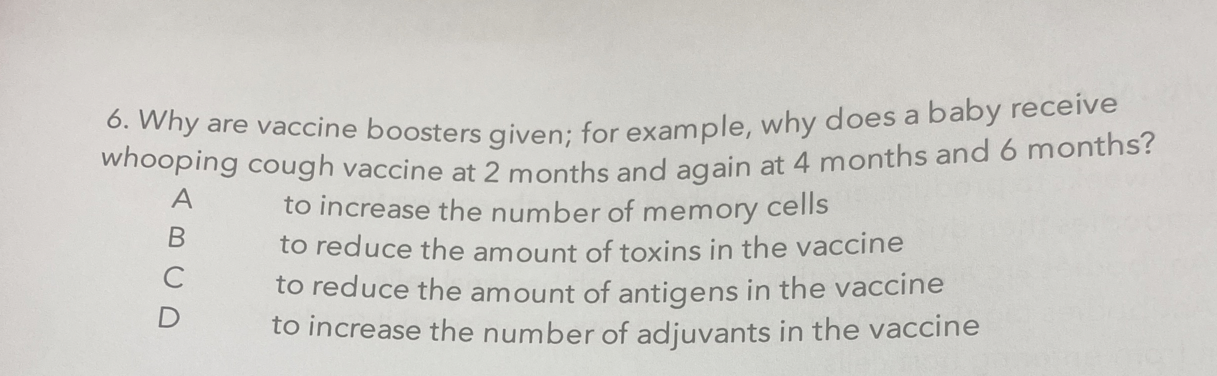 Solved Why are vaccine boosters given; for example, why does | Chegg.com