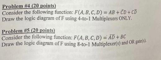 Solved Problem \#4 (20 points) Consider the following | Chegg.com