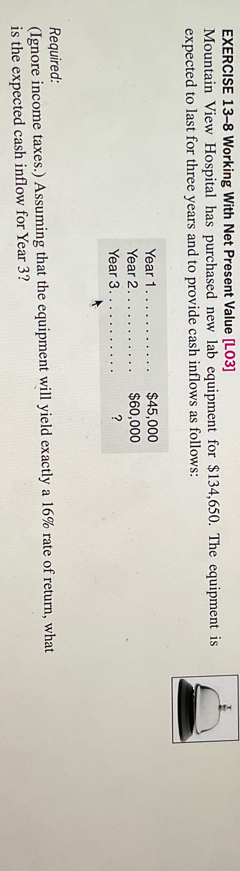 Solved EXERCISE 13-8 ﻿Working With Net Present Value | Chegg.com