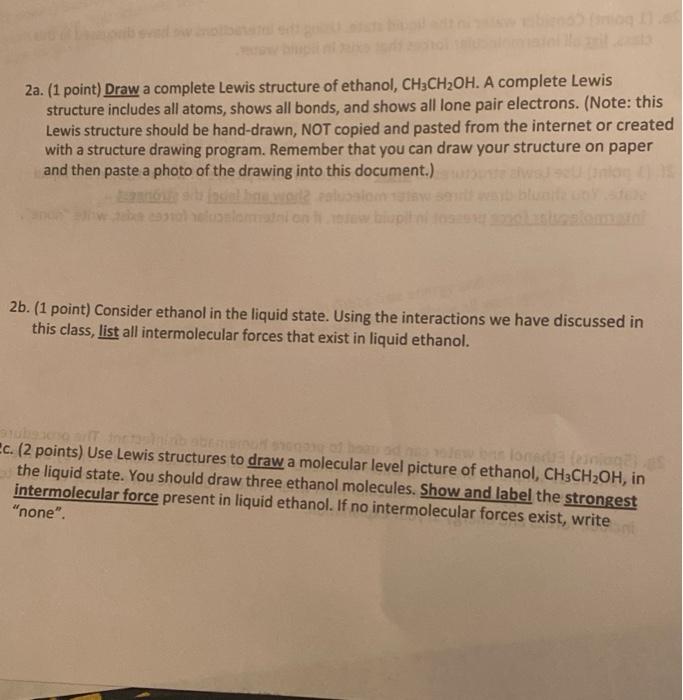Solved 2a. (1 point) Draw a complete Lewis structure of | Chegg.com