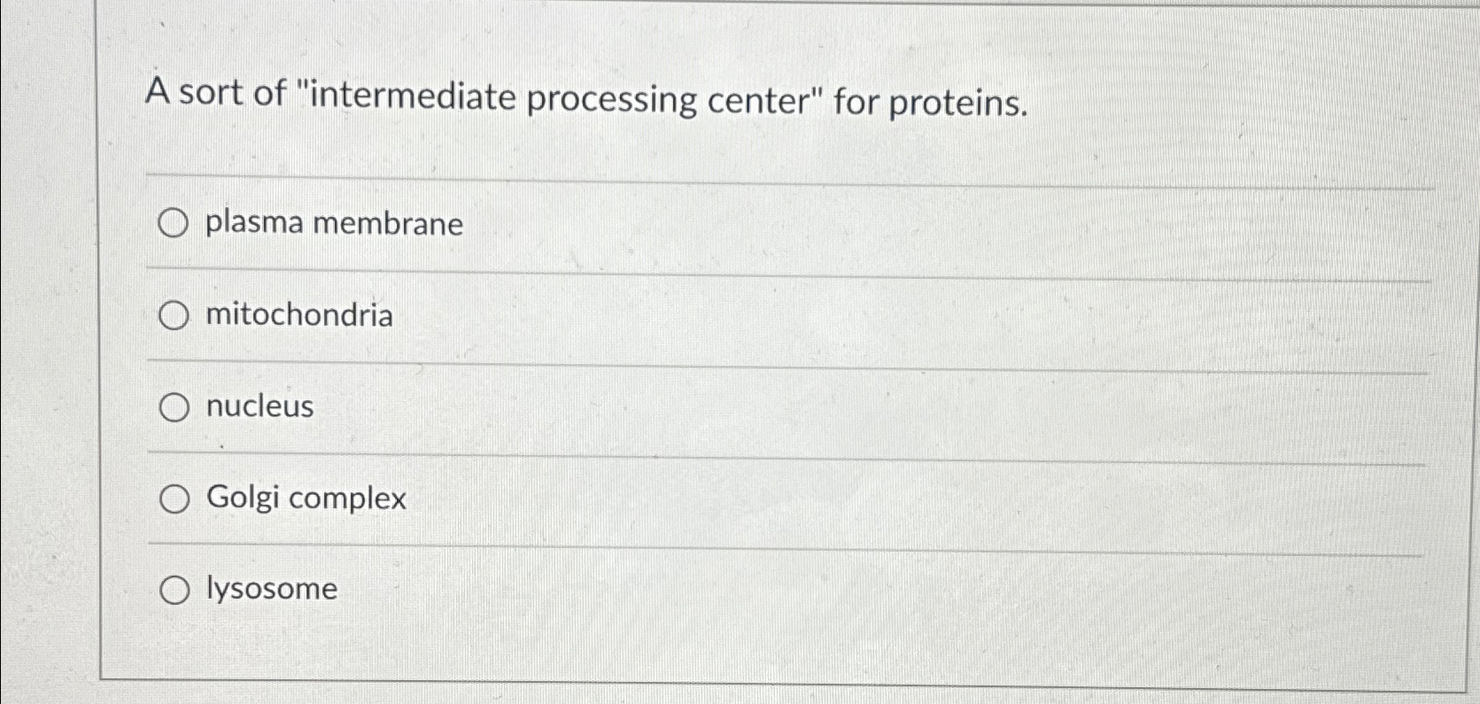 Solved A sort of "intermediate processing center" for | Chegg.com