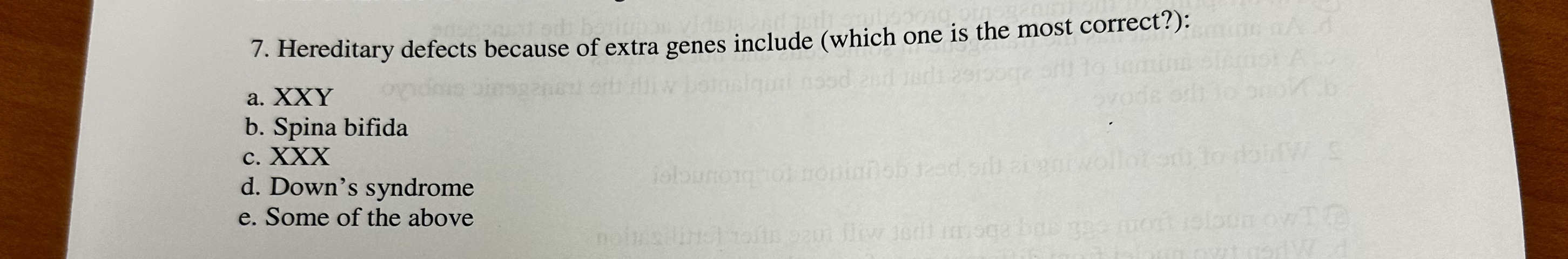 Solved Hereditary defects because of extra genes include | Chegg.com