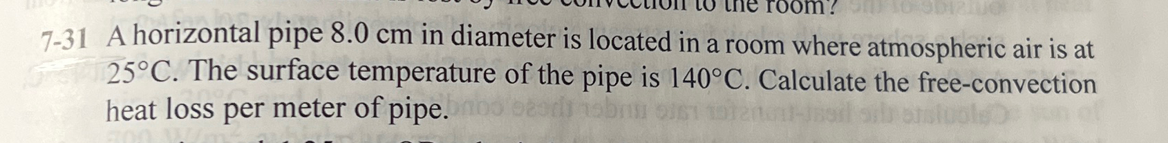 Solved 7-31 ﻿A horizontal pipe 8.0cm ﻿in diameter is located | Chegg.com
