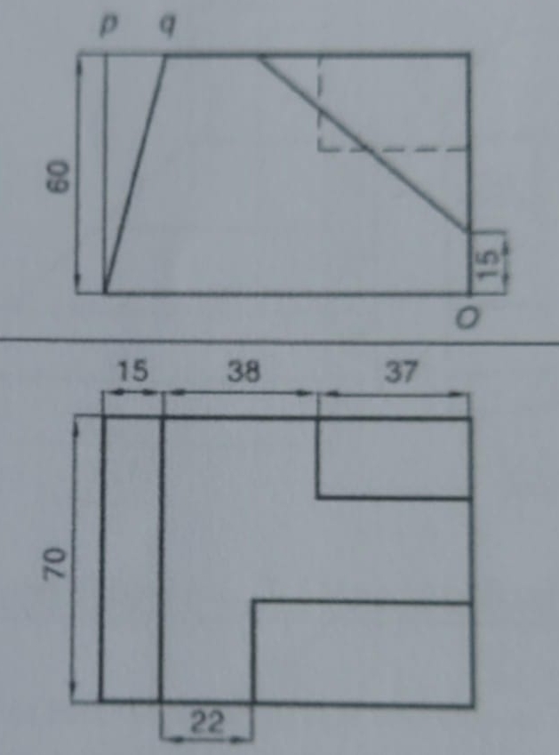Solved draw isometric view freehand or wit | Chegg.com