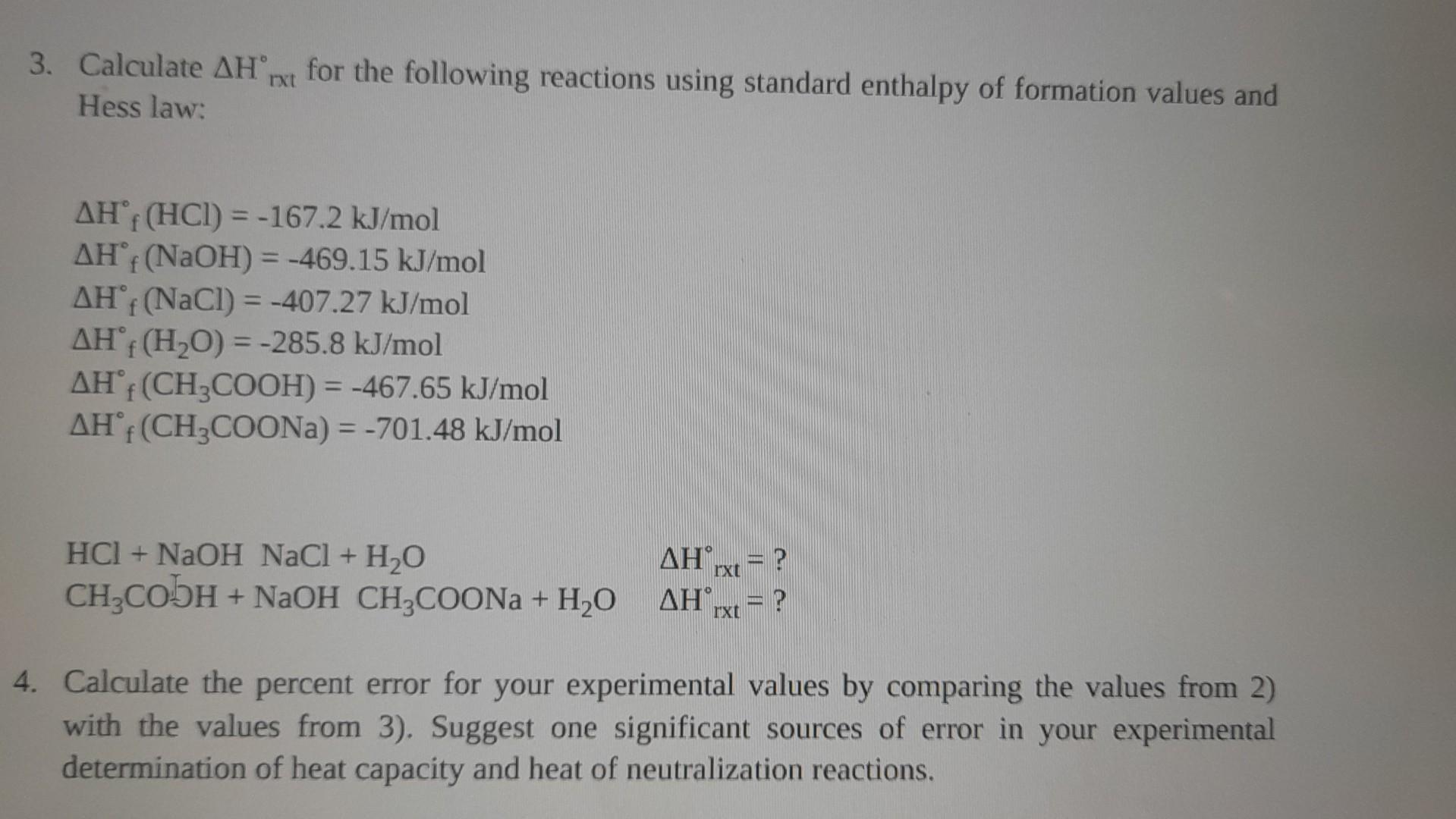 3. Calculate ΔHrxt∘ for the following reactions using | Chegg.com