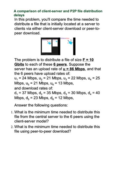 Solved A comparison of client-server and P2P file | Chegg.com
