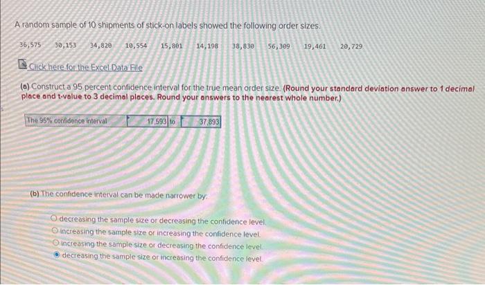Solved (a) Construct a 95 percent confidence interval for | Chegg.com