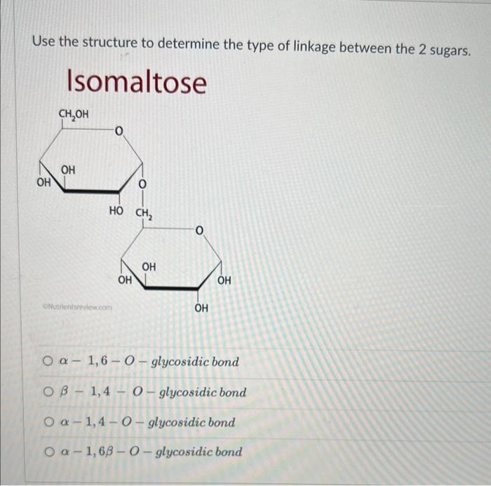 Solved Use the structure to determine the type of linkage | Chegg.com
