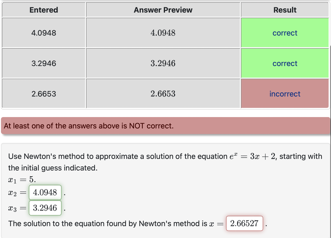 Solved I need help please I tried rounding the number it | Chegg.com
