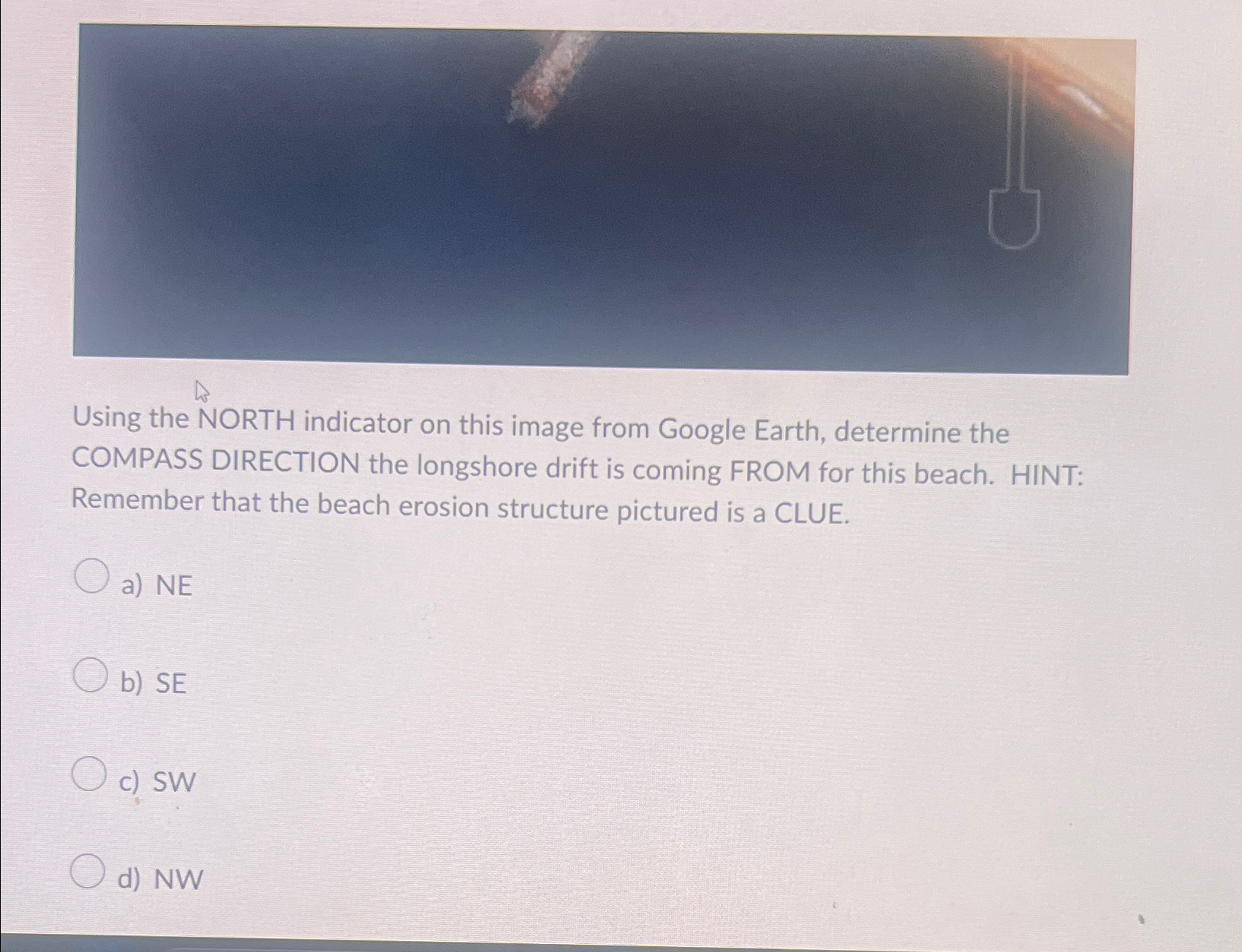 Solved Using the NORTH indicator on this image from Google | Chegg.com