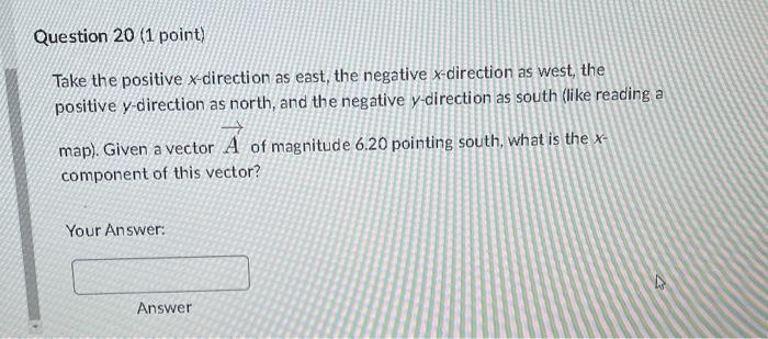 Solved Take the positive x-direction as east, the negative | Chegg.com
