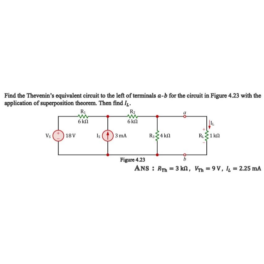 Solved Find the Thevenin's equivalent circuit to the left of | Chegg.com