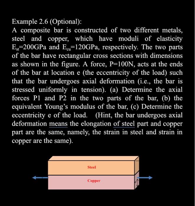 Solved Example 2.6 (Optional): A composite bar is | Chegg.com