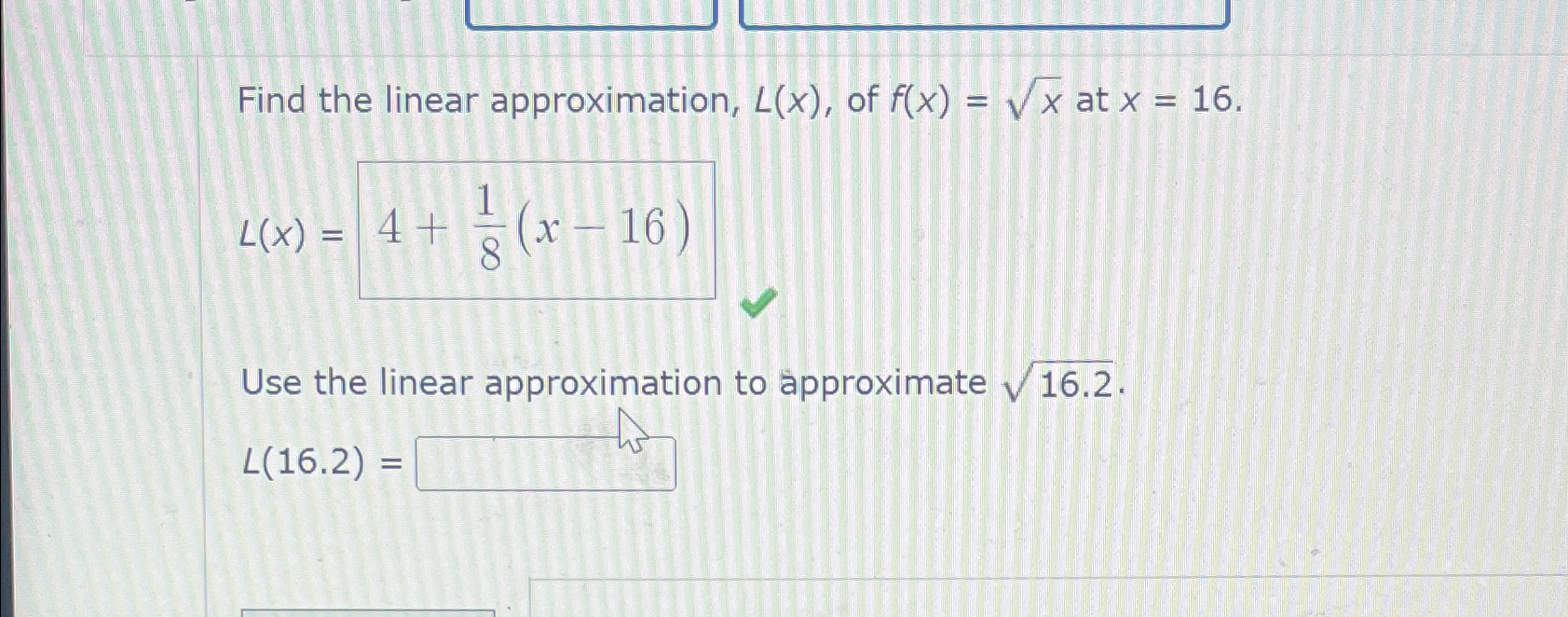Solved Find the linear approximation, L(x), ﻿of f(x)=x2 ﻿at | Chegg.com