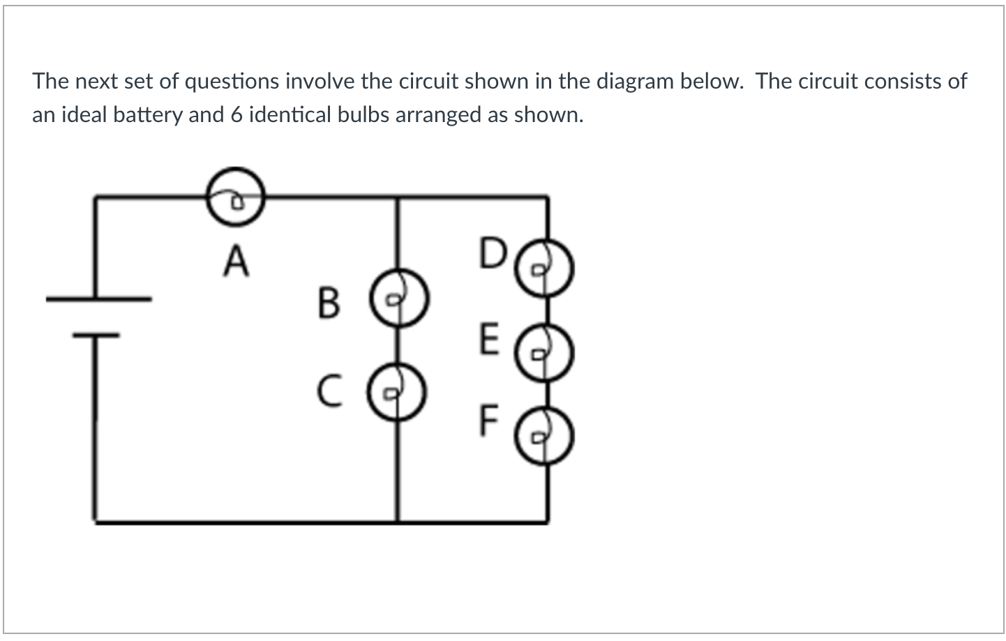 Solved 1. ﻿In this circuit, is the brightness of bulb A | Chegg.com