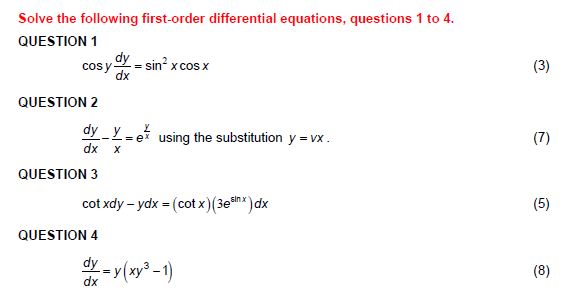 Solve the following first-order differential | Chegg.com