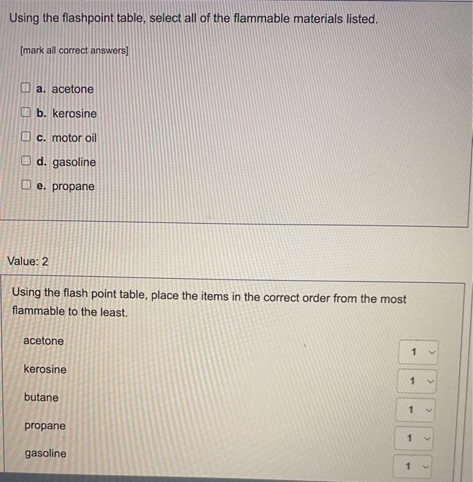 Solved Liquids with flash points below 37.7∘C(100∘F) are | Chegg.com
