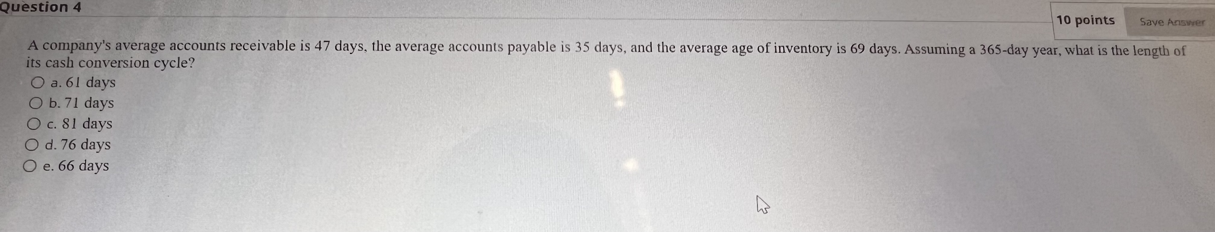 Solved A company's average accounts receivable is 47 ﻿days, | Chegg.com