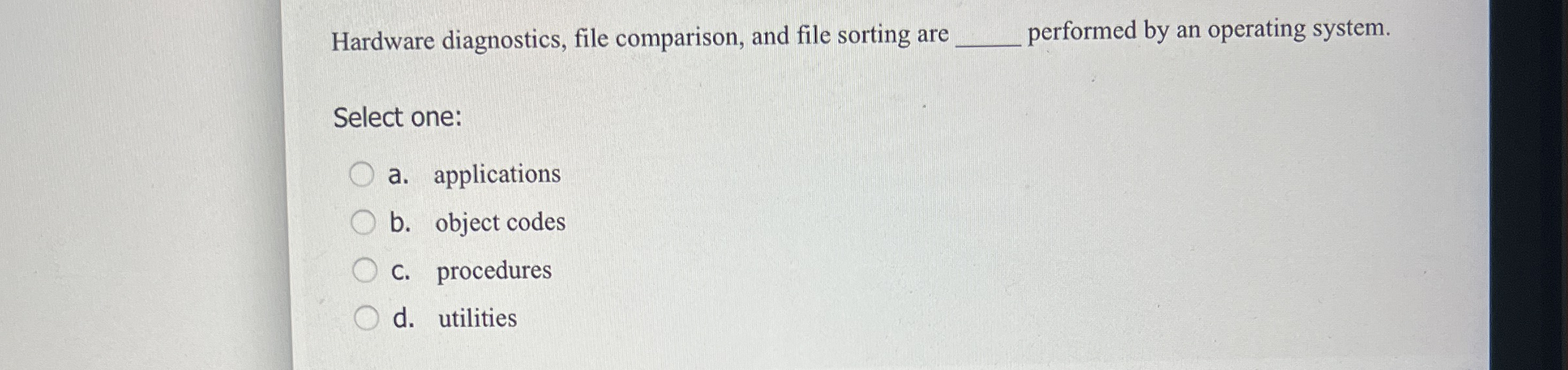 Solved Hardware diagnostics, file comparison, and file | Chegg.com