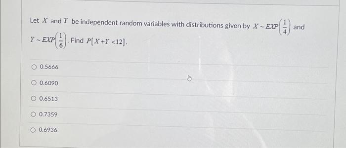 Solved Let X and I be independent random variables with | Chegg.com