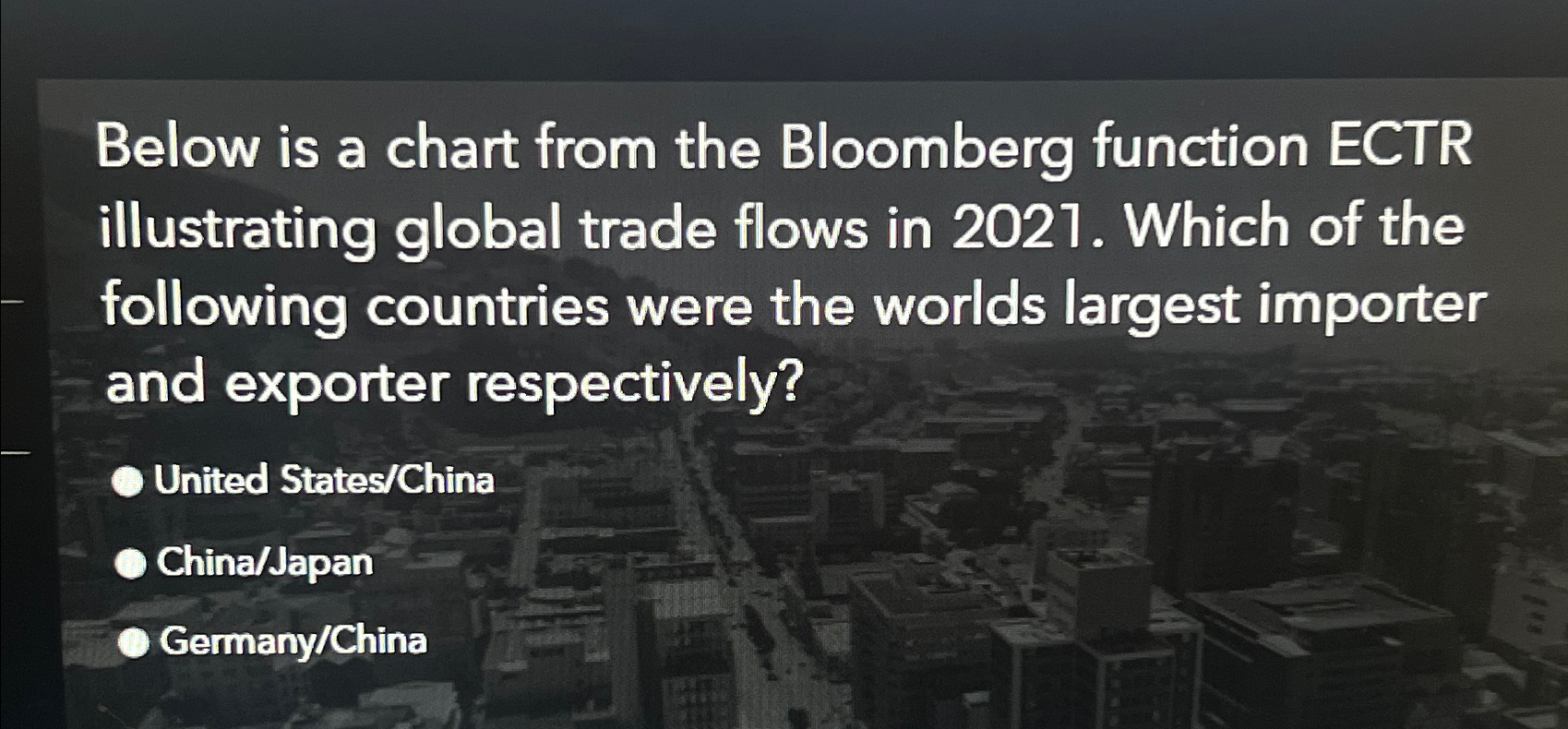 Solved Below is a chart from the Bloomberg function ECTR | Chegg.com