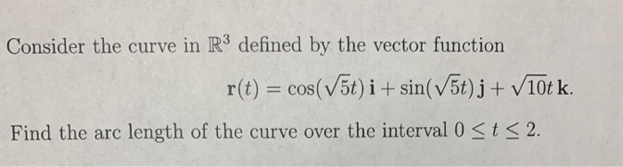 Solved Consider the curve in R3 defined by the vector | Chegg.com