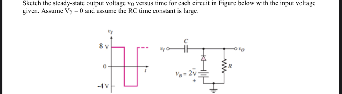 Solved Sketch the steady-state output voltage vo versus time | Chegg.com