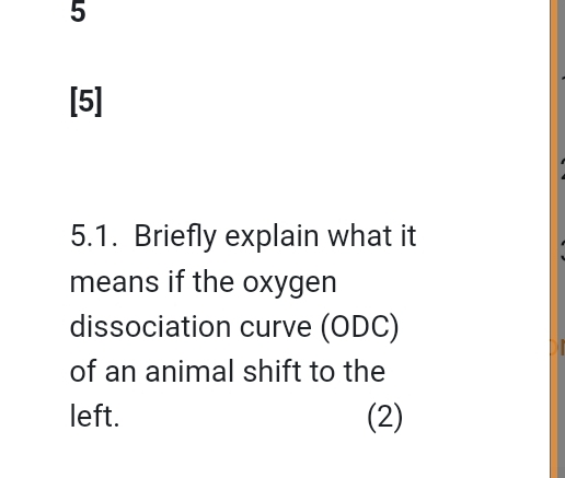 Solved [5]5.1. ﻿Briefly explain what it means if the oxygen | Chegg.com
