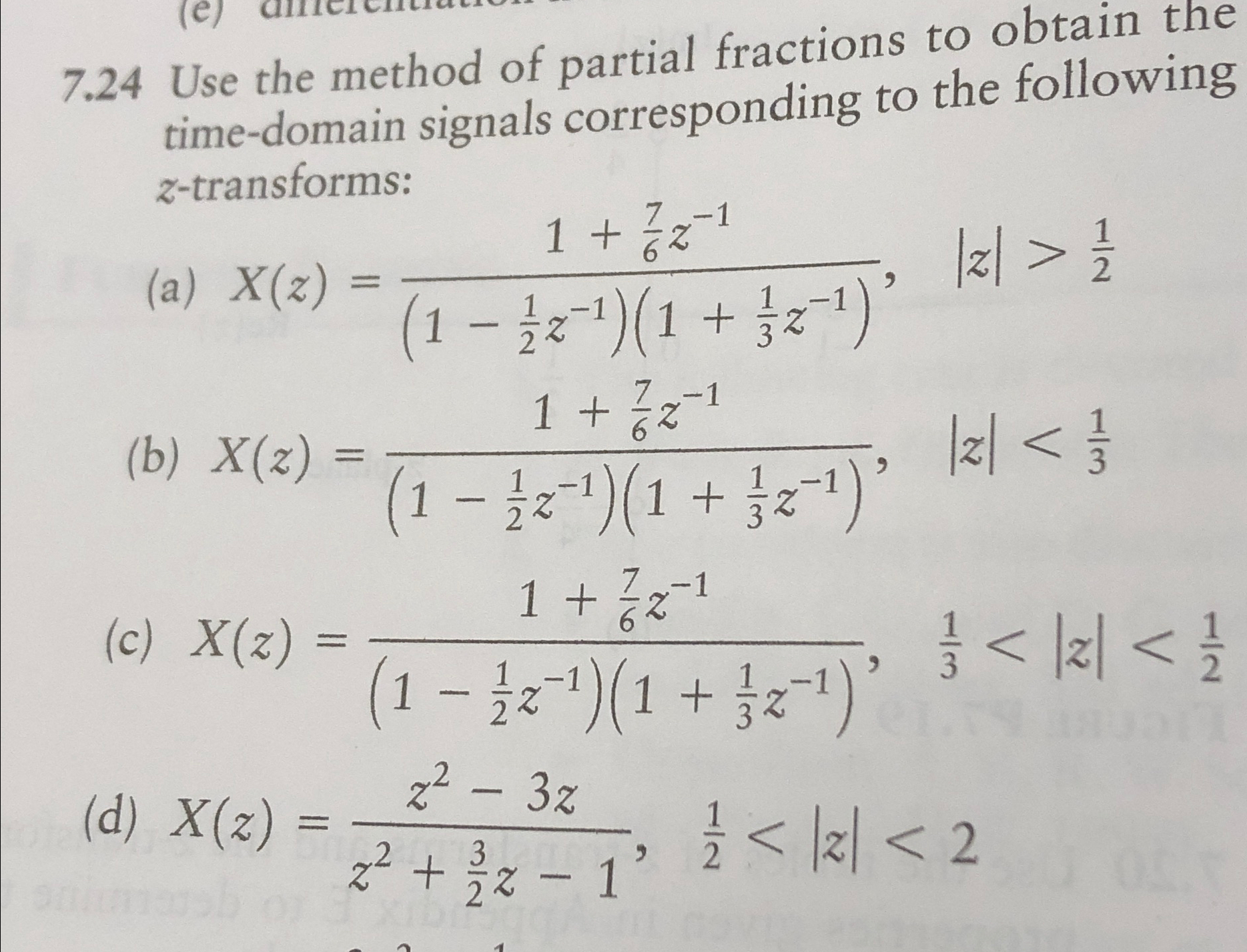 Solved 7.24 ﻿Use the method of partial fractions to obtain | Chegg.com