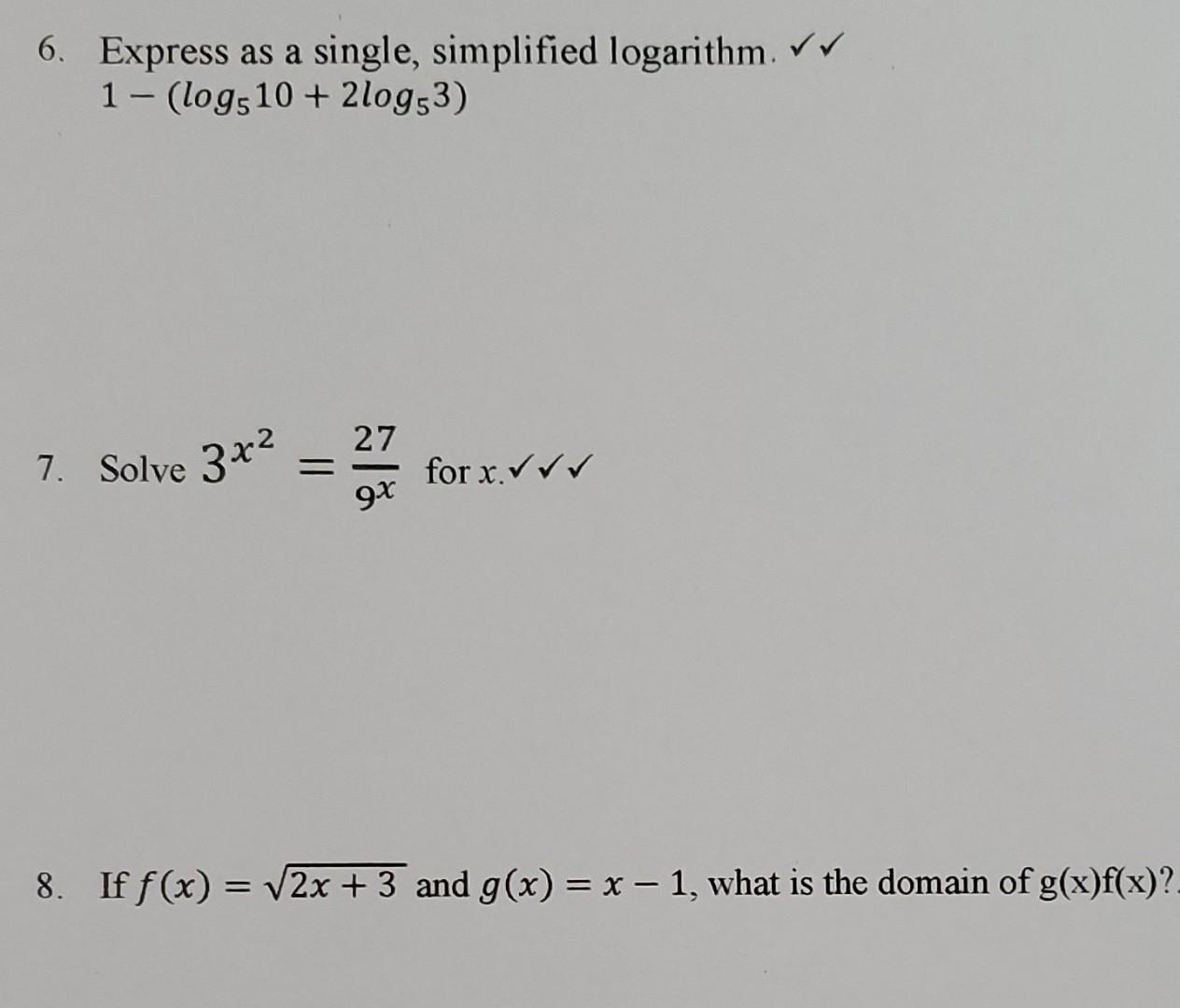 Solved 6. Express as a single, simplified logarithm. 1- | Chegg.com