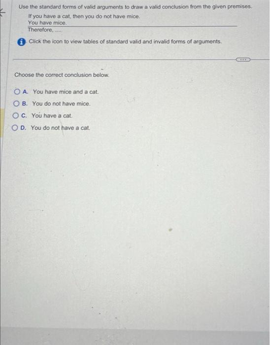 Solved Use the standard forms of valid arguments to draw a | Chegg.com