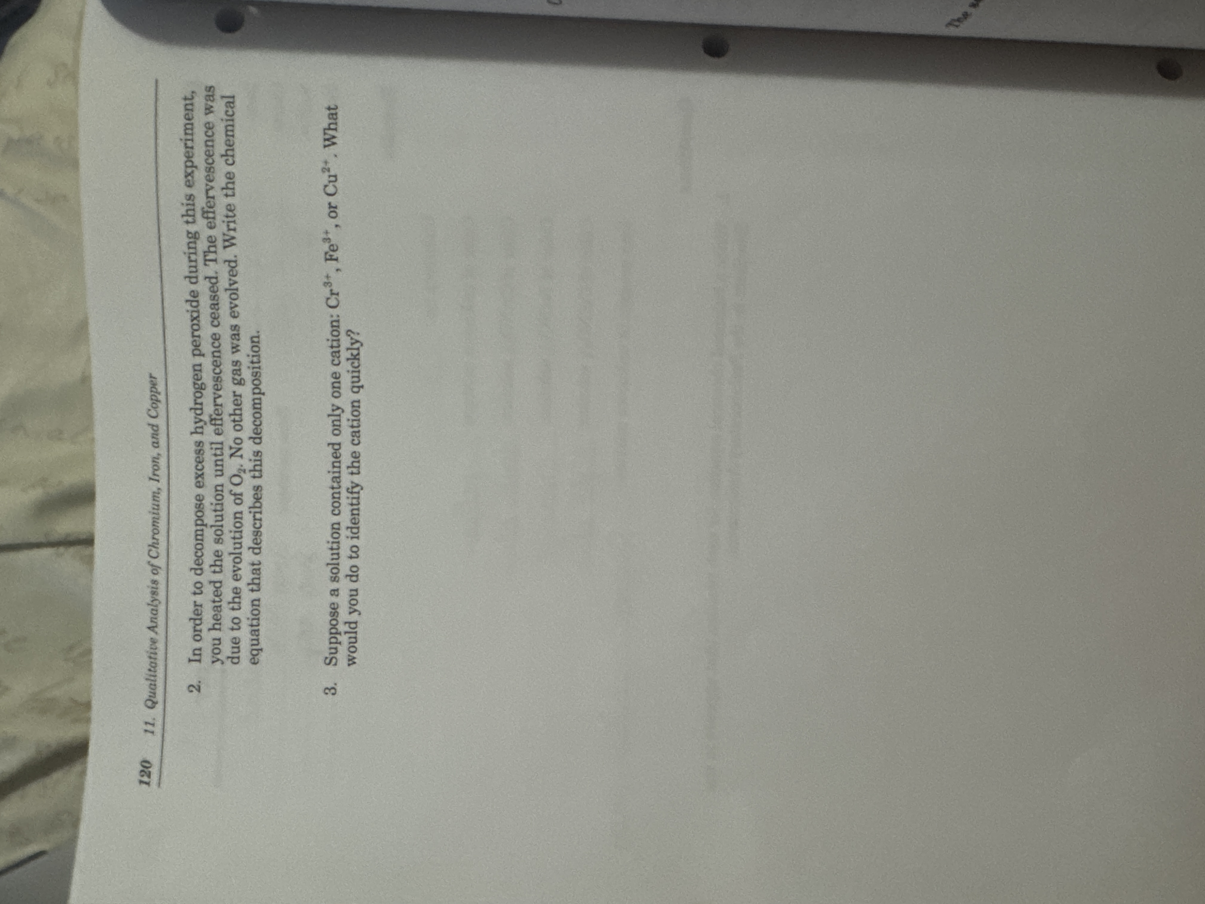 Solved 2. ﻿In order to decompose excess hydrogen peroxide | Chegg.com