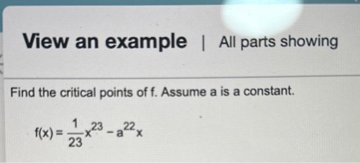 Solved View an example | All parts showing Find the critical | Chegg.com