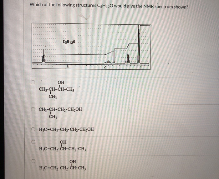 Solved Which of the following structures CsH120 would give | Chegg.com