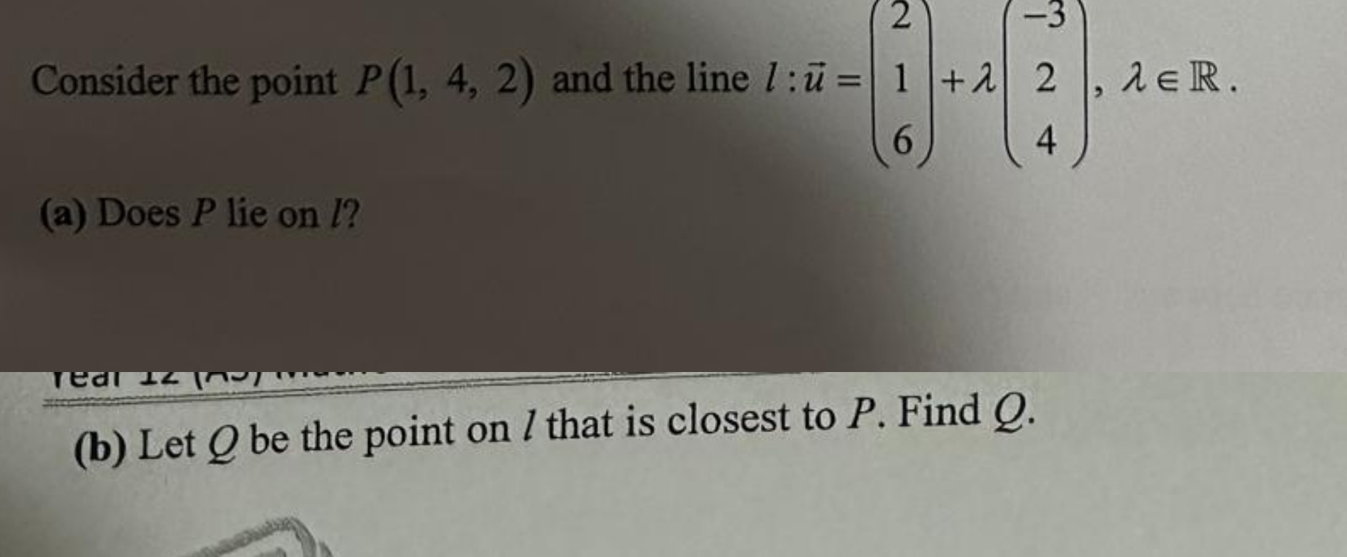 Solved Consider the point P(1,4,2) ﻿and the line | Chegg.com