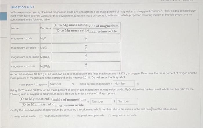 Question 4.6.1 In this experiment, you synthesized | Chegg.com