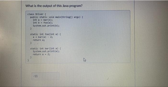 Solved class Driver: \{ public static void main(String[] | Chegg.com