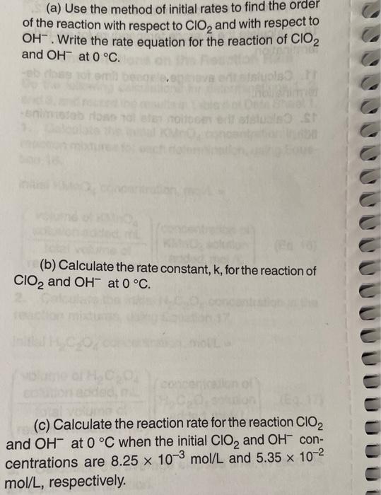 Solved 3. Consider the reaction that occurs when a ClO2 | Chegg.com