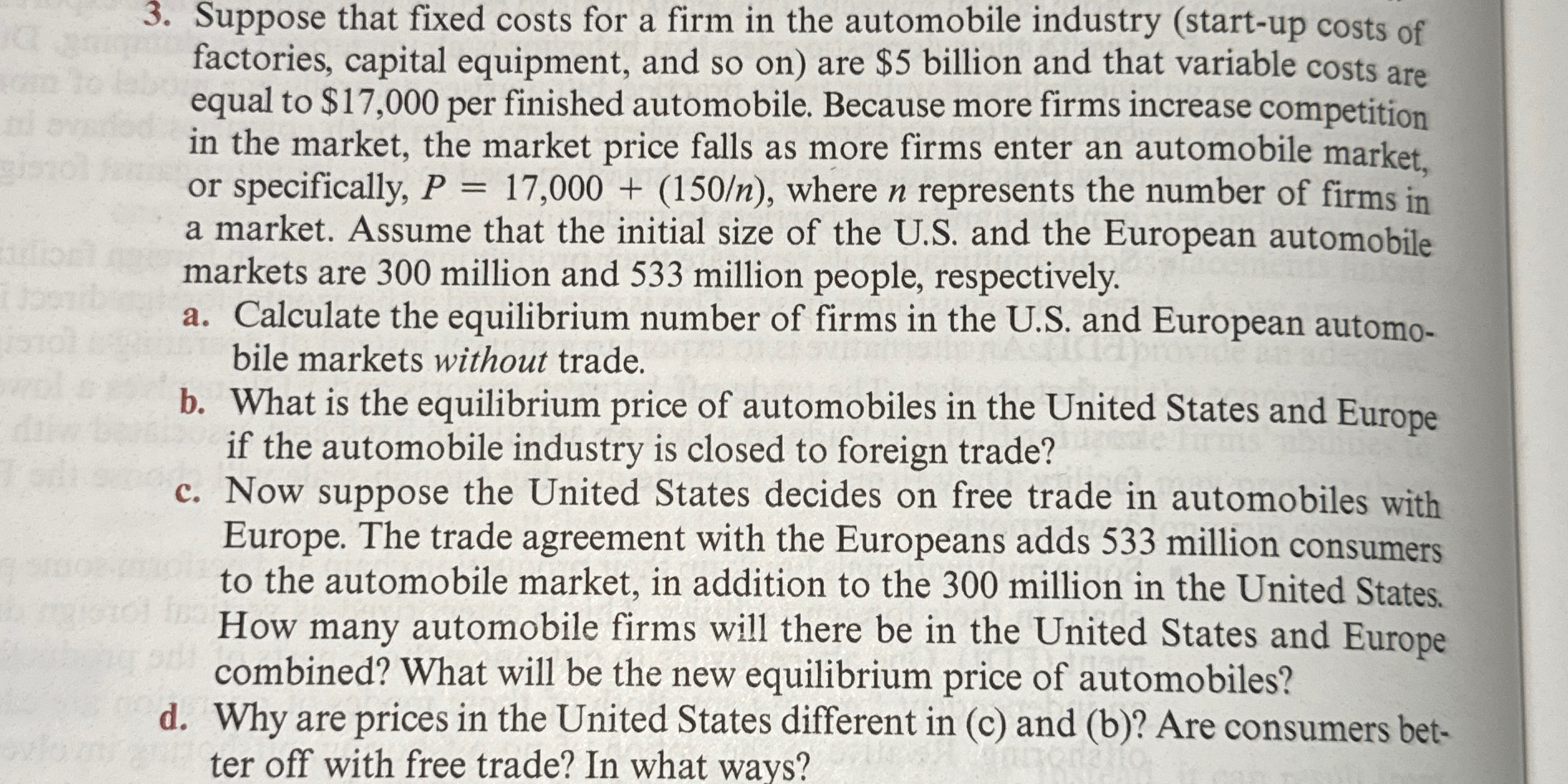 Solved Suppose that fixed costs for a firm in the automobile | Chegg.com