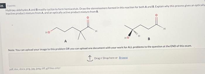Solved Opoint: Hydroxy aldehydes A and B readily cyclize to | Chegg.com