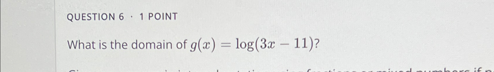Solved QUESTION 6 - 1 ﻿POINTWhat is the domain of | Chegg.com