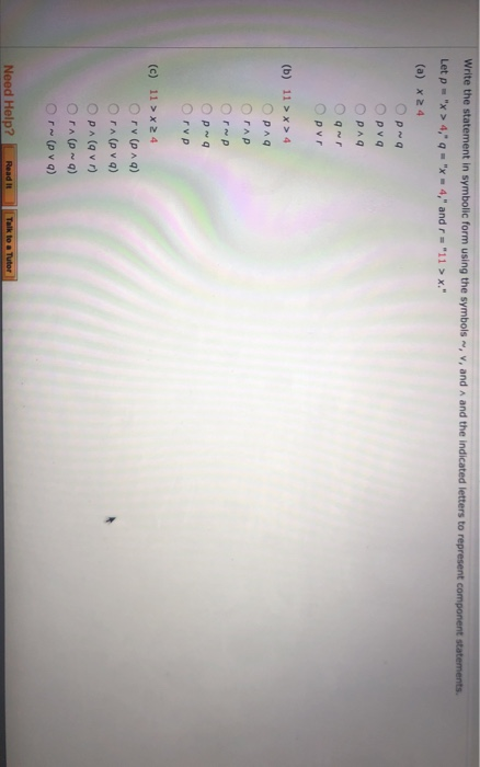 Solved write the statement in symbolic form using the | Chegg.com