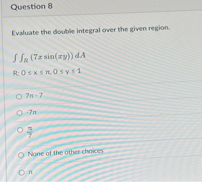 Solved Evaluate the double integral over the given region. | Chegg.com