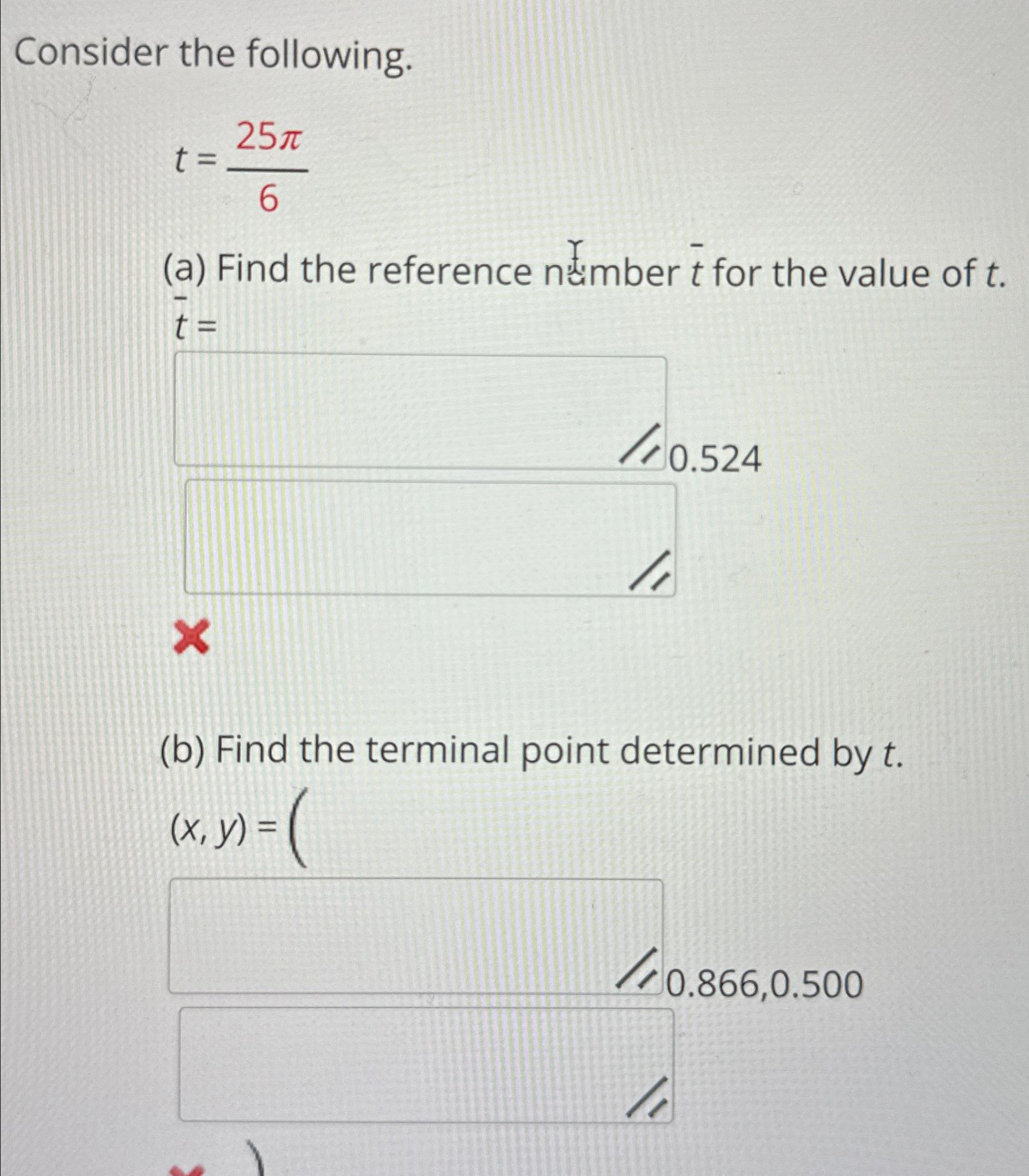 Solved Consider the following.t=25π6(a) ﻿Find the reference | Chegg.com