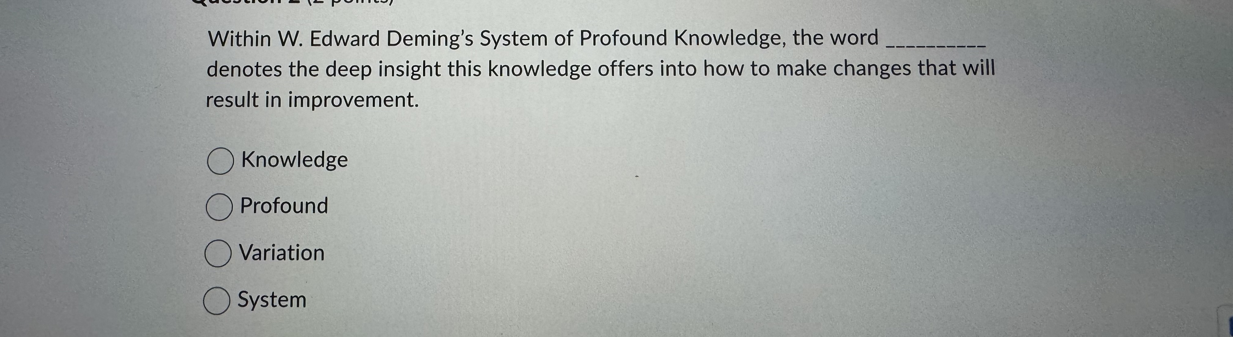 Solved Within W. ﻿Edward Deming's System of Profound | Chegg.com