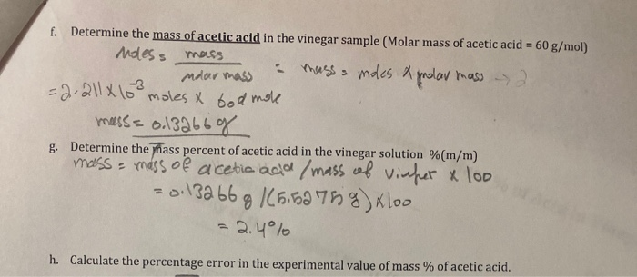 Solved Calculate the percentage error in the experimental | Chegg.com