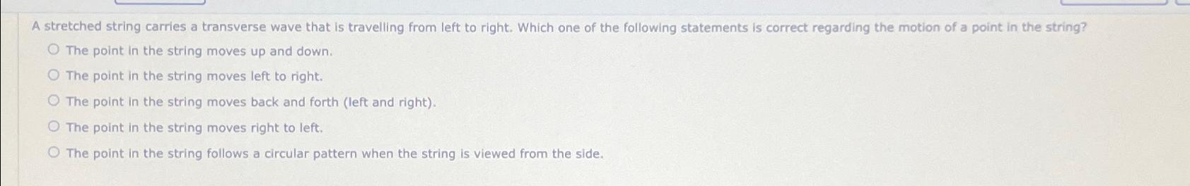 Solved The point in the string moves up and down.The point | Chegg.com