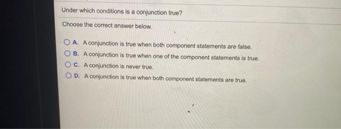 Solved Determine The Truth Value For The Statement Below